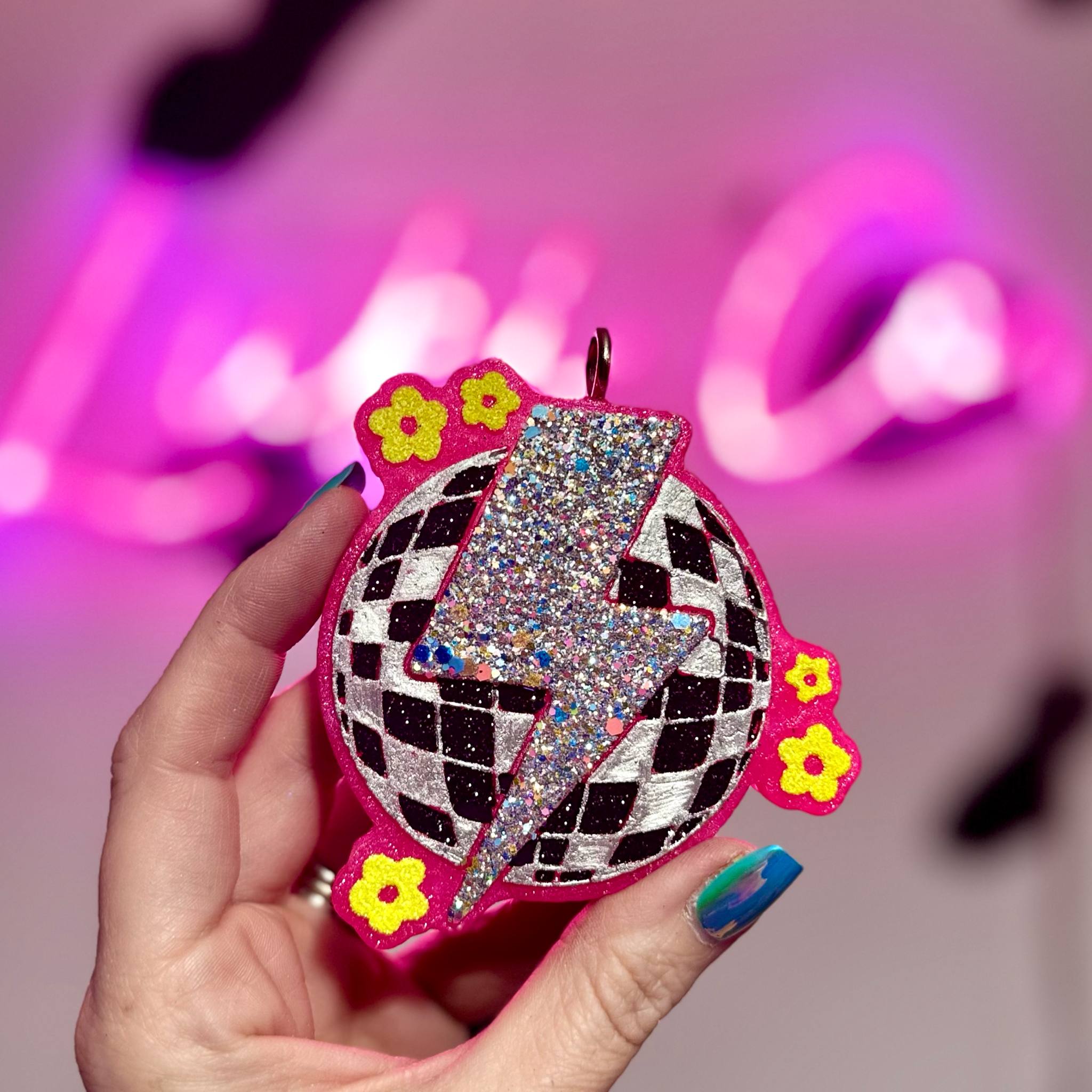 Disco Ball With Lightning - Car Freshie – Luki Co Freshies